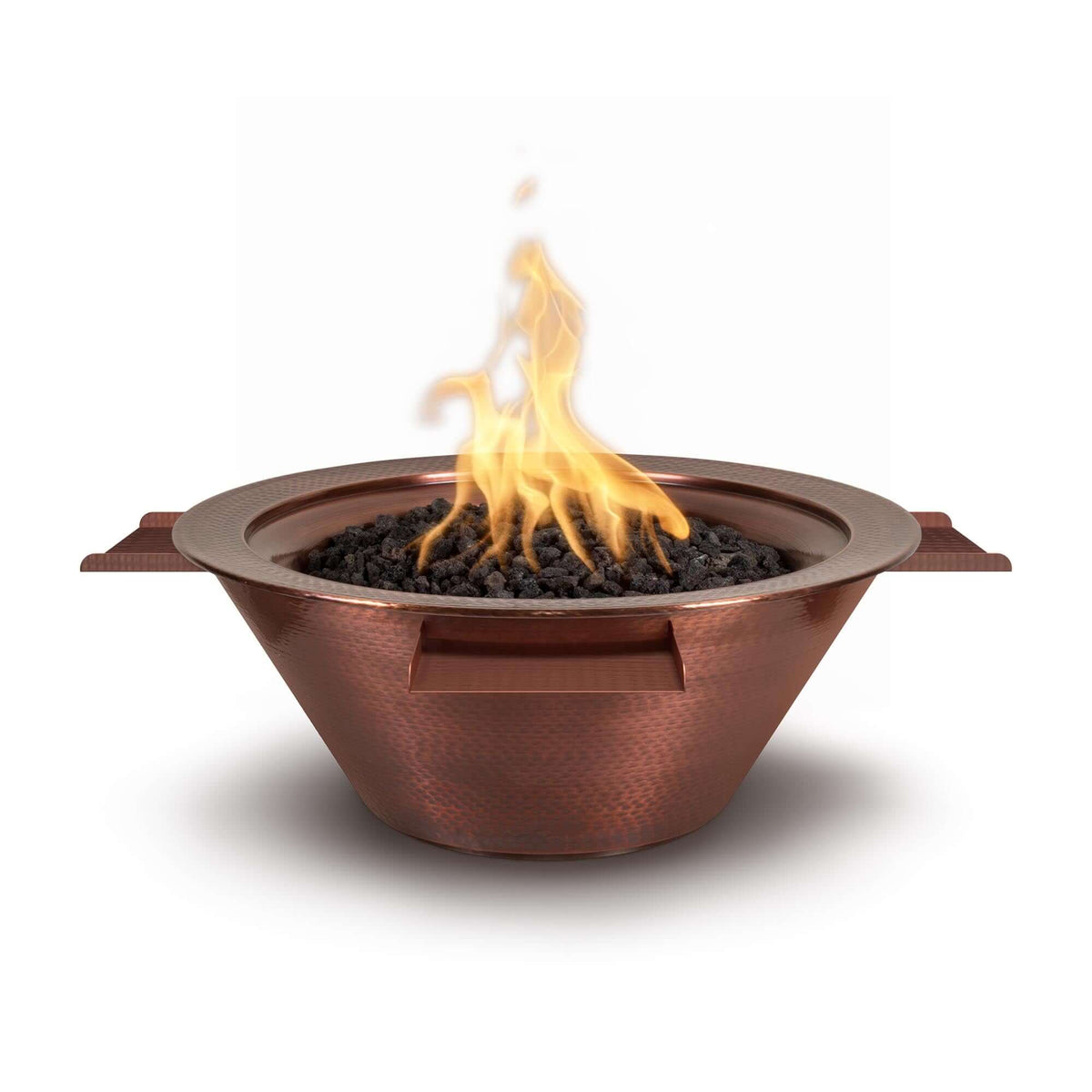 Cazo Hammered Copper 4-Way Water Fire Bowl - Cozee Flames